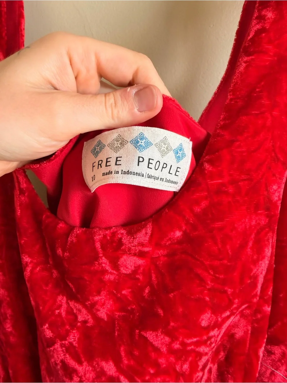 Free People | Dresses | Free People Red Crushed Velvet Tank Dress ...